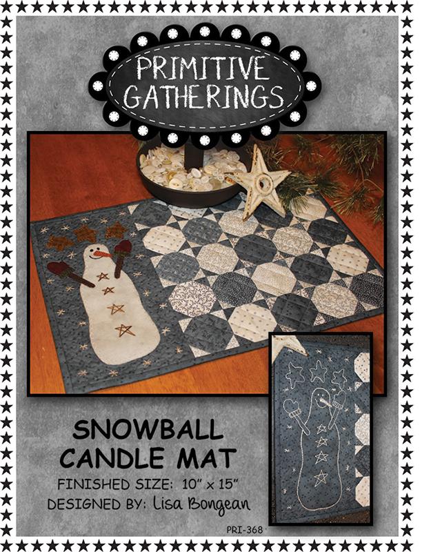 Snowball Candle Mat Pattern - Primitive Gathering – Cotton Creek Mill ...